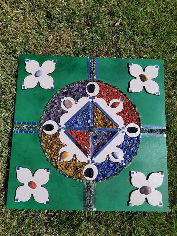 Mandala quatro elementos - pedras naturais - Própria. - Mandala ...