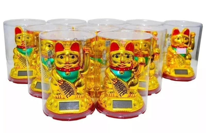 Maneki Neko O Gato Da Sorte Japonês Energia Solar 9 Cm - Multikids ...