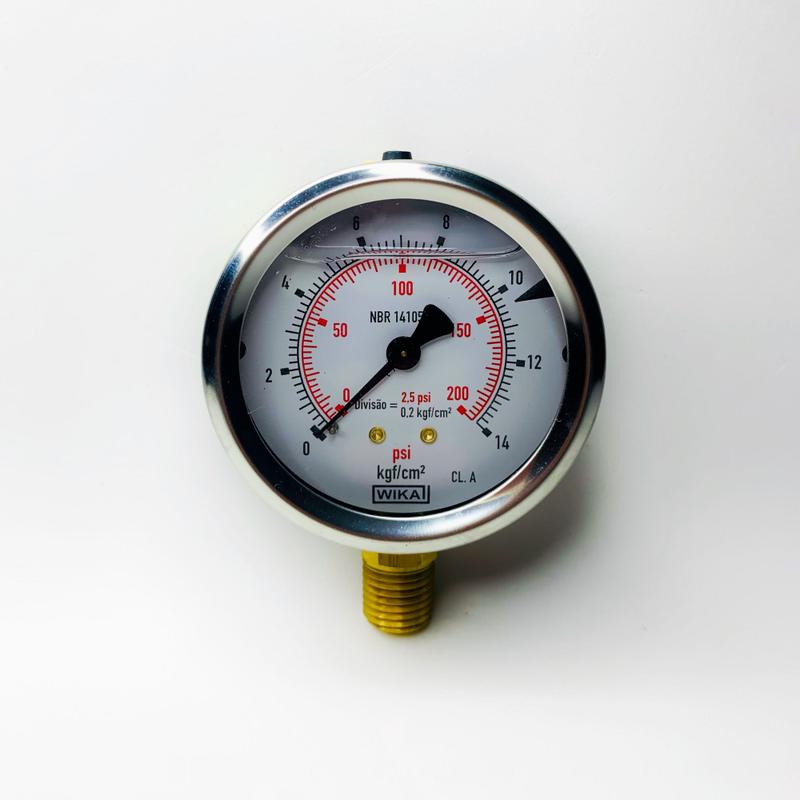 Manômetro D.63mm (2.1/2) 0-14 Kgf/cm2 Vertical Caixa Inox - LRPROD WIKA - Manômetro - Magazine Luiza
