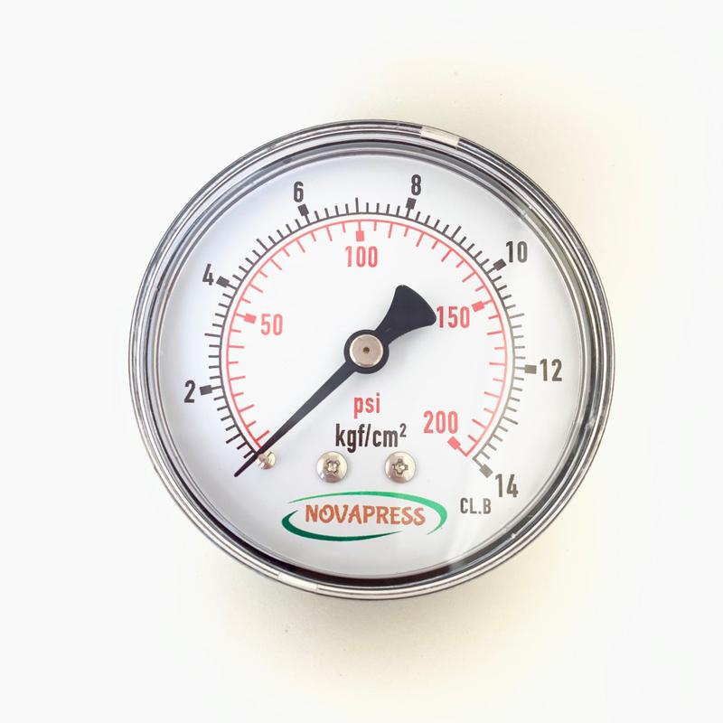 Manômetro horizontal - Diam.63mm (2.1/2” ) Escala 0-14 KGF/CM2 x 200 PSI - LRPROD NOVAPRESS ...