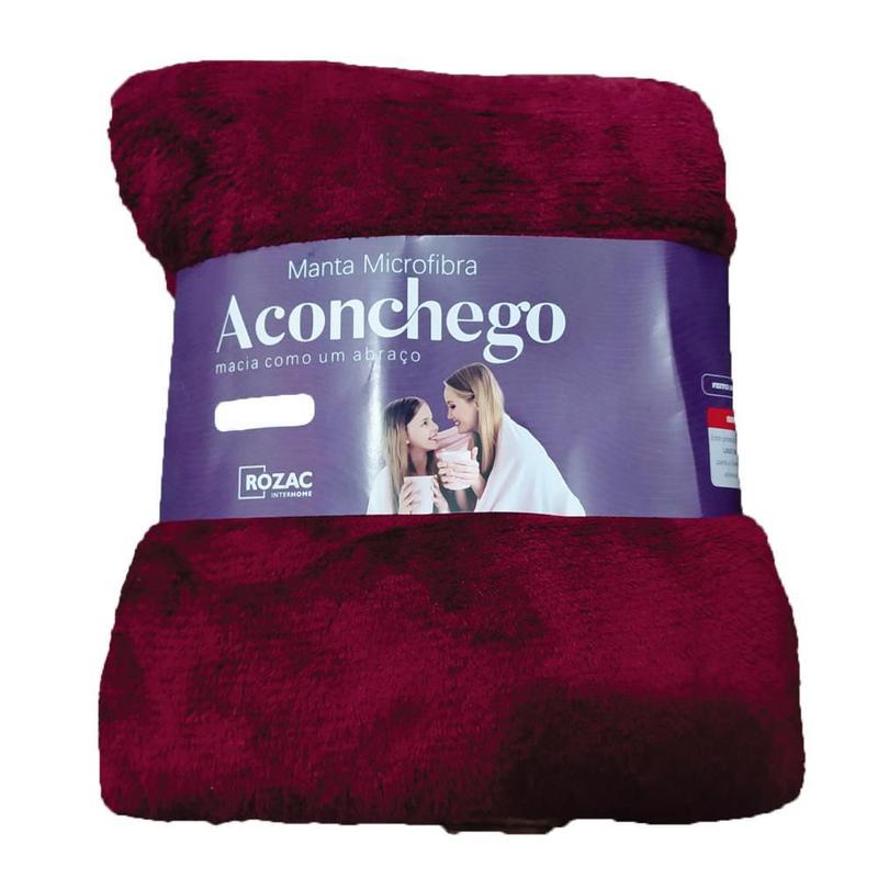 Manta De Microfibra Solteiro Aconchego Rozac Vinho - Rozac Com I De ...