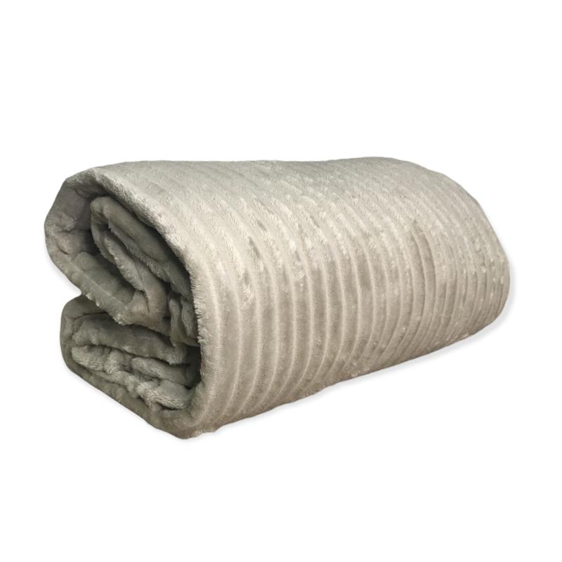 Manta de Microfobra Listrada Habitat - Areia - Manta - Magazine Luiza