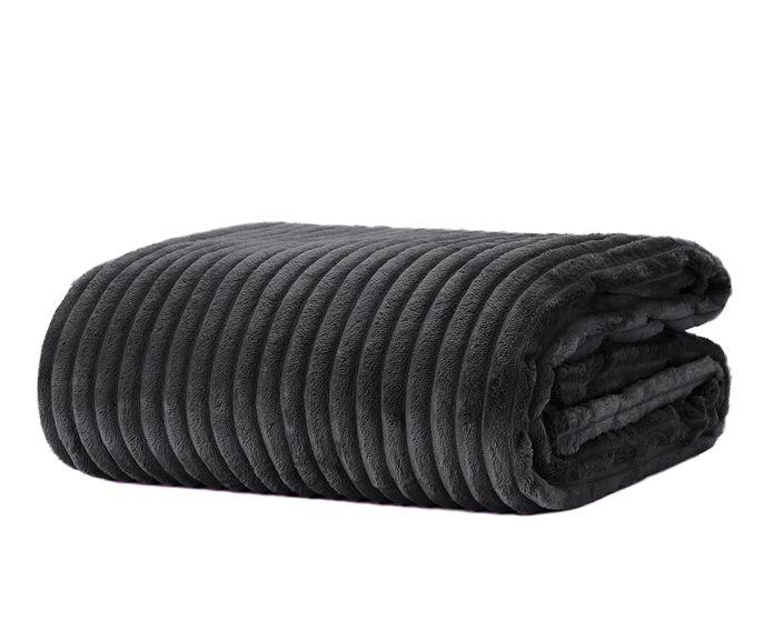 Manta de Microfobra Listrada Habitat - Preto - Manta - Magazine Luiza