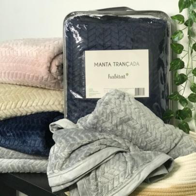 Manta de Microfobra Trançada Tamanho Casal Habitat - Manta - Magazine Luiza