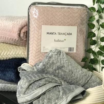 Manta de Microfobra Trançada Tamanho Queen Habitat - Manta - Magazine Luiza