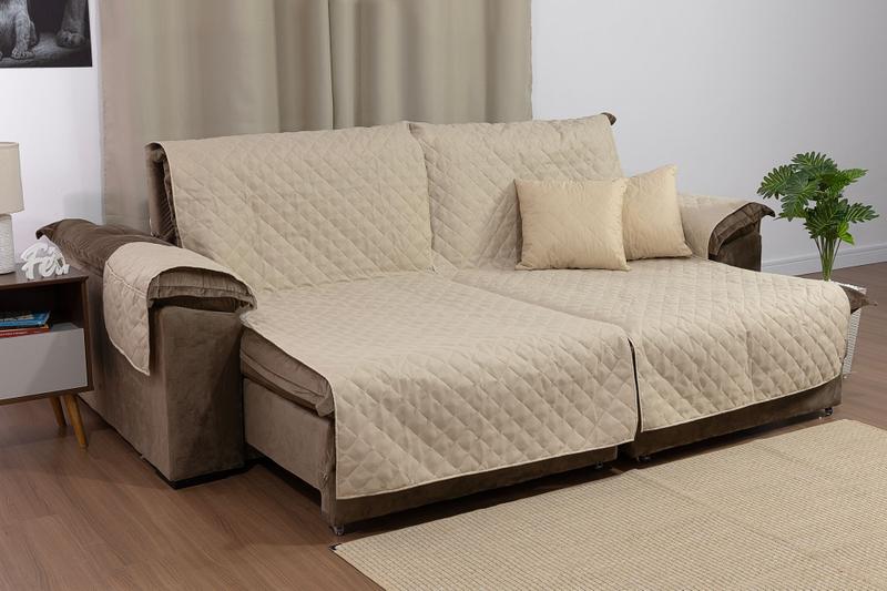 Manta de Sofá retrátil e reclinável 2 Lugares 2,20m Com Almofadas Cheias - Beatriz Enxovais ...