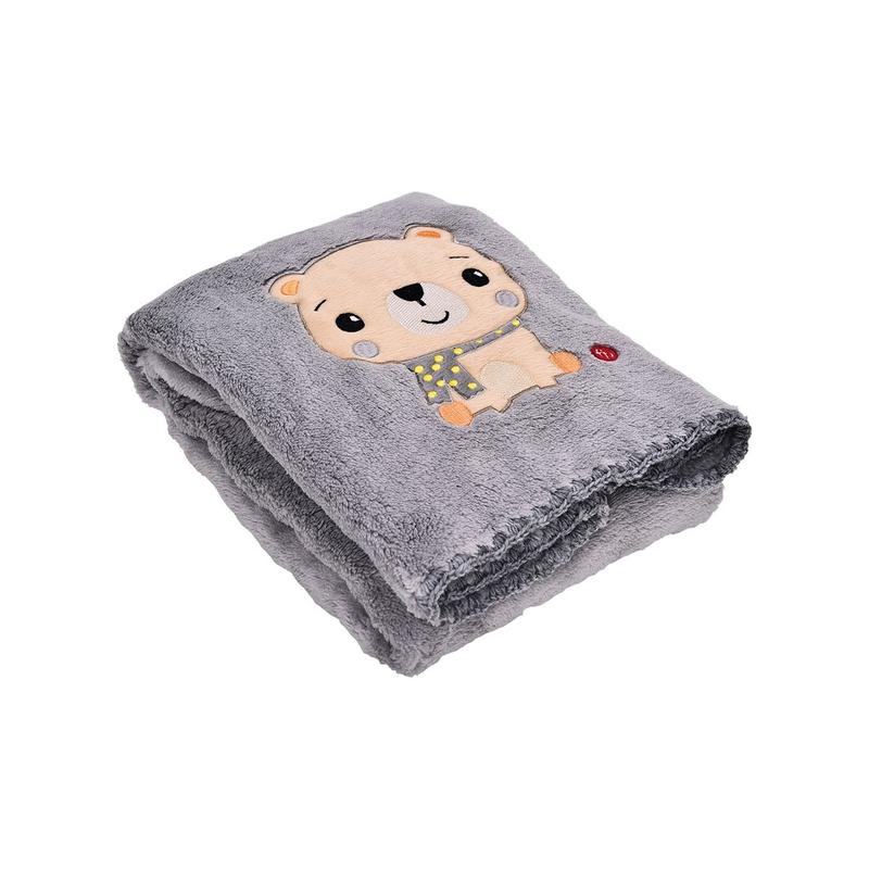 Manta Para Bebê Infantil Microfibra Soft Fisher Price 85x100cm Cinza ...