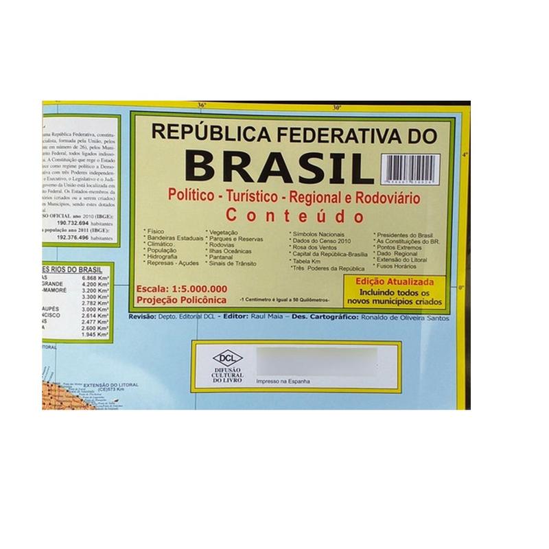 Mapa Brasil Politico, Regional, Turistico e Rod. - DLC - Mapas ...