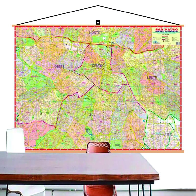 Mapa De São Paulo Centro Expandido Laminado Banner - SPM - Globo ...