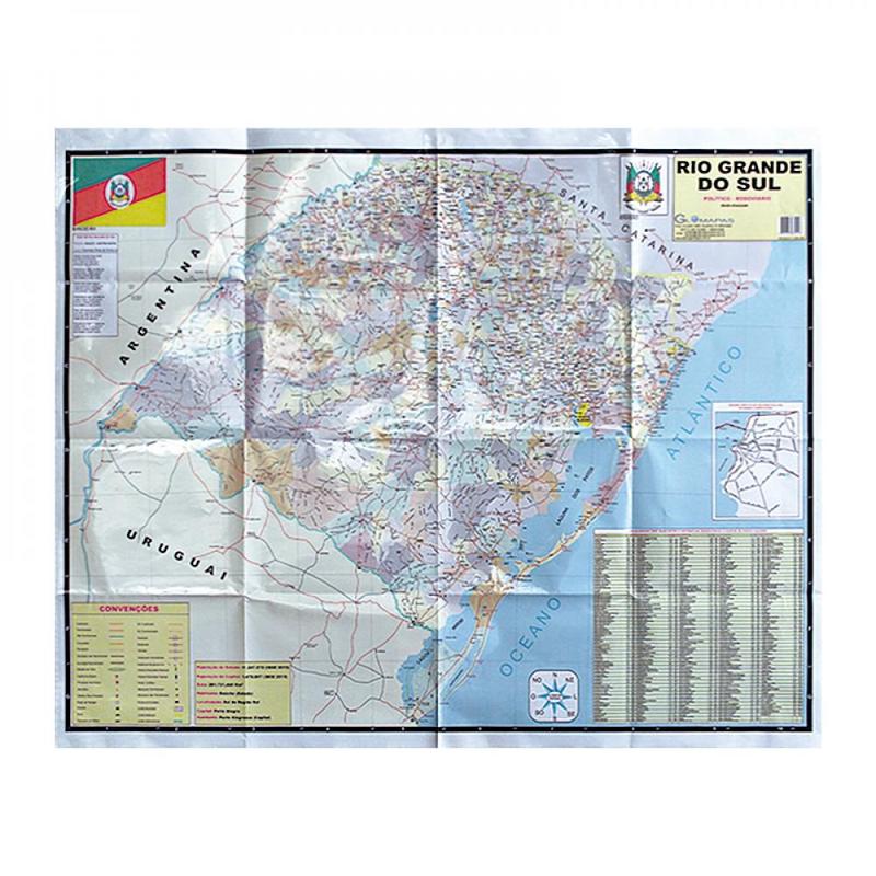 Mapa Rio Grande do Sul político - Glomapas - Mapas - Magazine Luiza