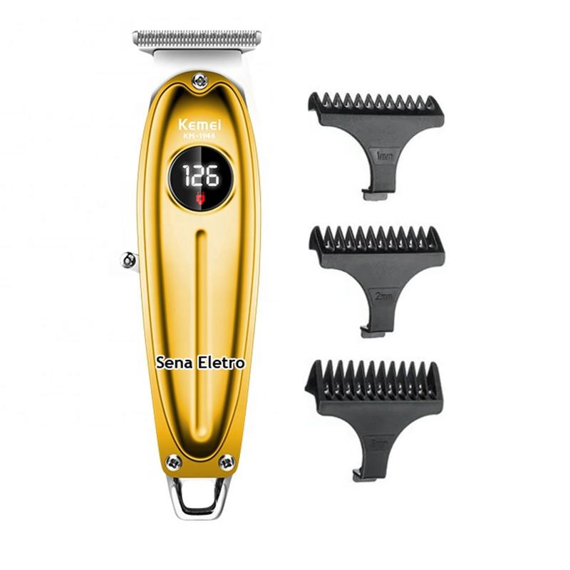 Máquina de Acabamento Pezinho Disfarce Profissional Kemei KM-1948 Dourada - Aparador de Pelos ...