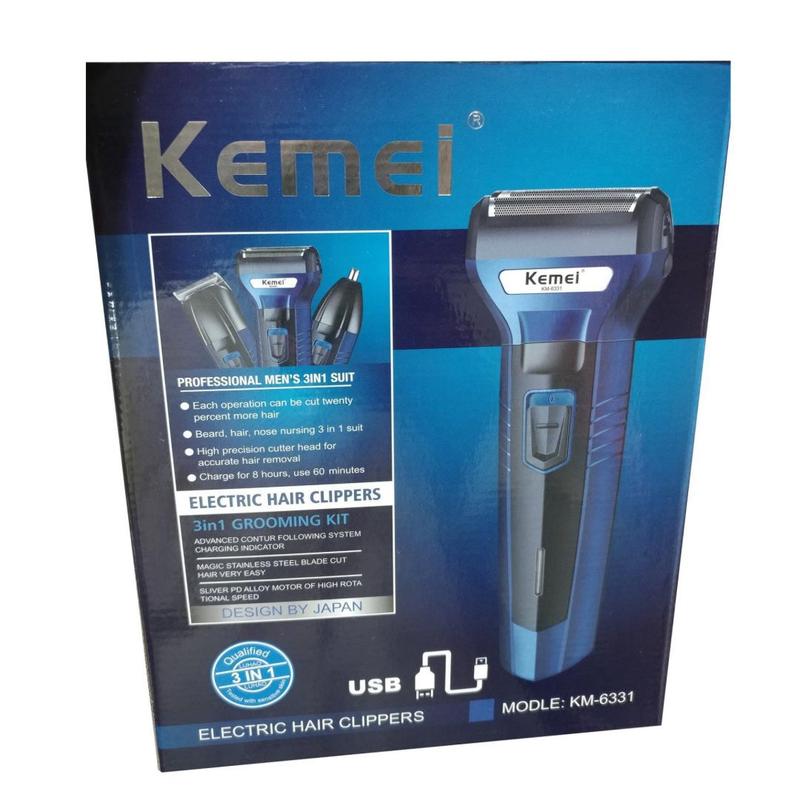 Maquina de barbear kemei 3 in 1 hair clippers km-6331 - bivolt ...