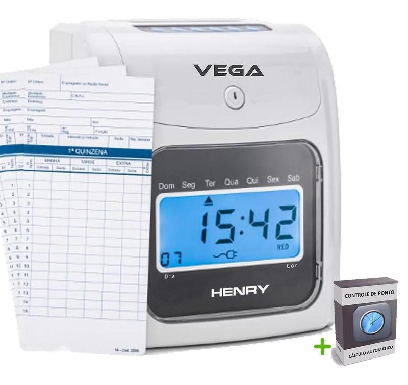 Maquina De Bater Ponto Cartografico + 50 Cartões Ponto Nf - Henry ...
