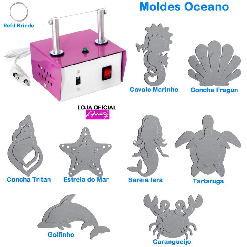 Máquina De Cortar Fita Fuxico + Kit Moldes Oceano Mar - Artmaq ...