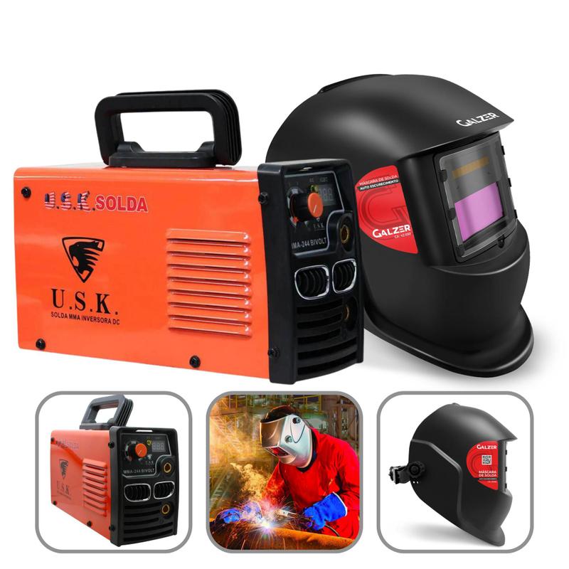 Maquina De Solda Inversora Mini Mma 244 Bivolt Tig Eletrodo USK 110 ...