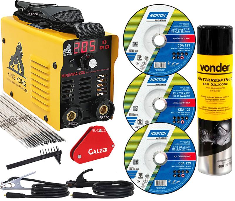 Maquina Solda Inversora Mini 205 Tig Mma Portatil King Usk 220v Disco ...