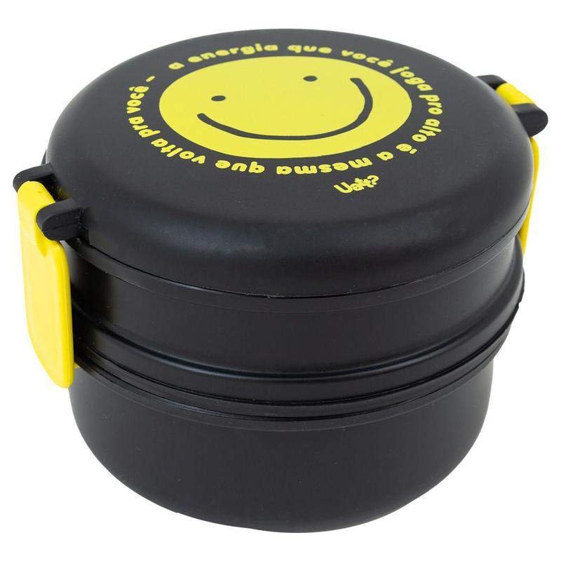 Marmita redonda 2 compart mini cores e amores smiles uatt - Marmitas ...