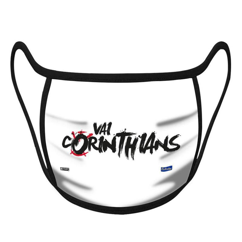 Máscara de Proteção Corinthians Branca Festcolor - Máscara Facial ...