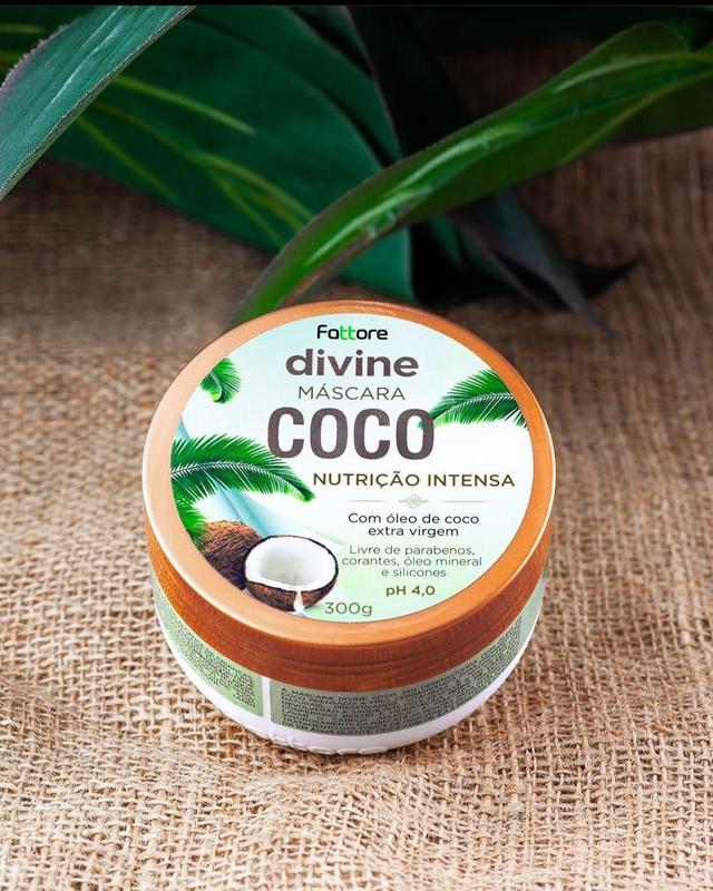 Máscara de Tratamento Nutrição Intensa Coco Divine Fattore 300g ...