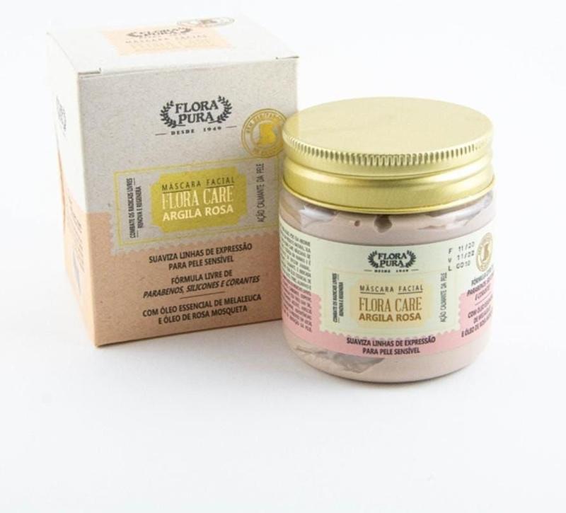 Máscara Facial Argila Rosa com óleo de Rosa Mosqueta 100% Natural 180g ...