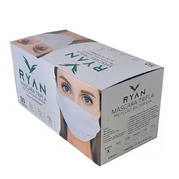Máscara Ryan Proteção Bacteriana Tripla Camada 50 Unidades - Máscara ...