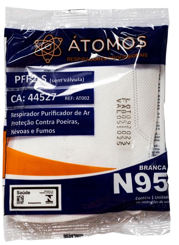 Máscaras N95 Átomos cor branca sem válvula 200 Unidades - Shengquan ...