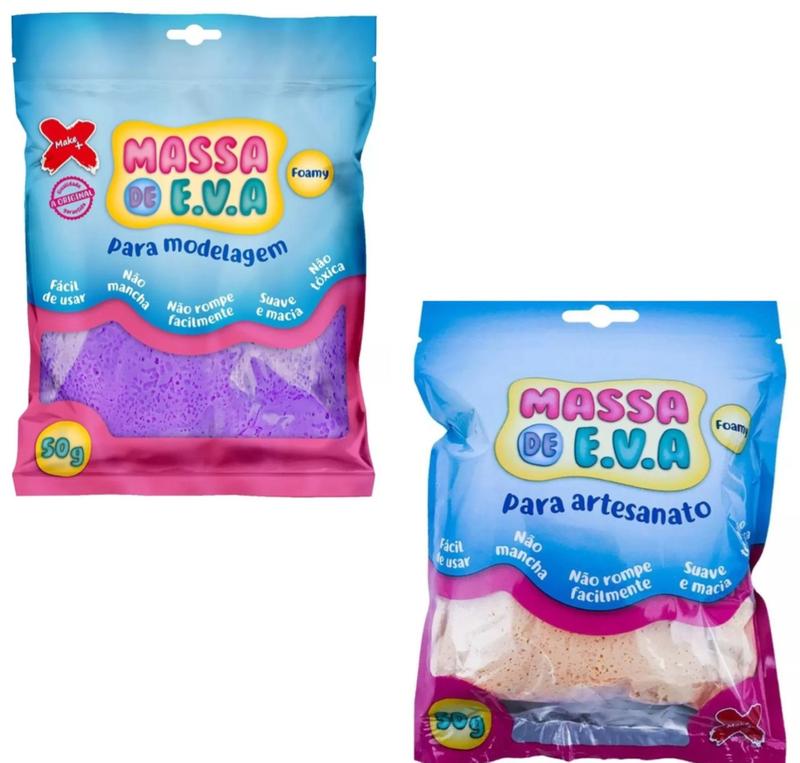 Massa De Eva Para Modelar 2 Unidades Make+ Pacote 50g Top - MAK+ ...