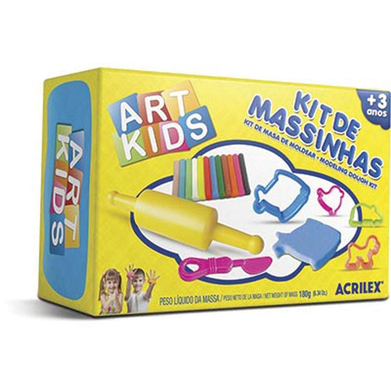 Massa de Modelar Kit 12 Cores 7 Formas 180g 1 UN Acrilex - Massinha ...