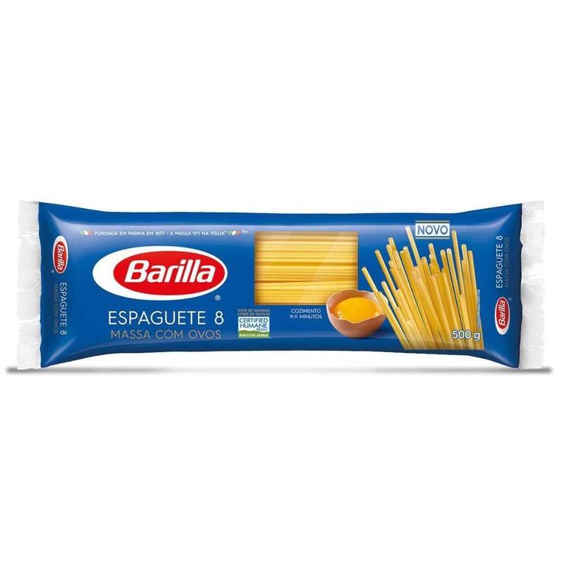 Massa Italiana Barilla Espaguete N8 Com Ovos 500g - Macarrão - Magazine ...