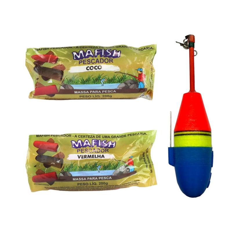 Massa Mafish 200g Coco / Vermelha + Boia Japa 60G C/ Carona - Isca ...