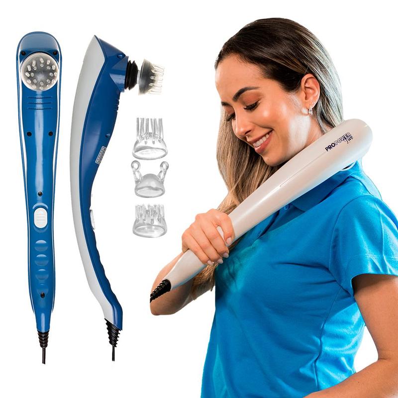 Massageador Elétrico Corporal Portátil Ponteiras Silicone Pro Power ...