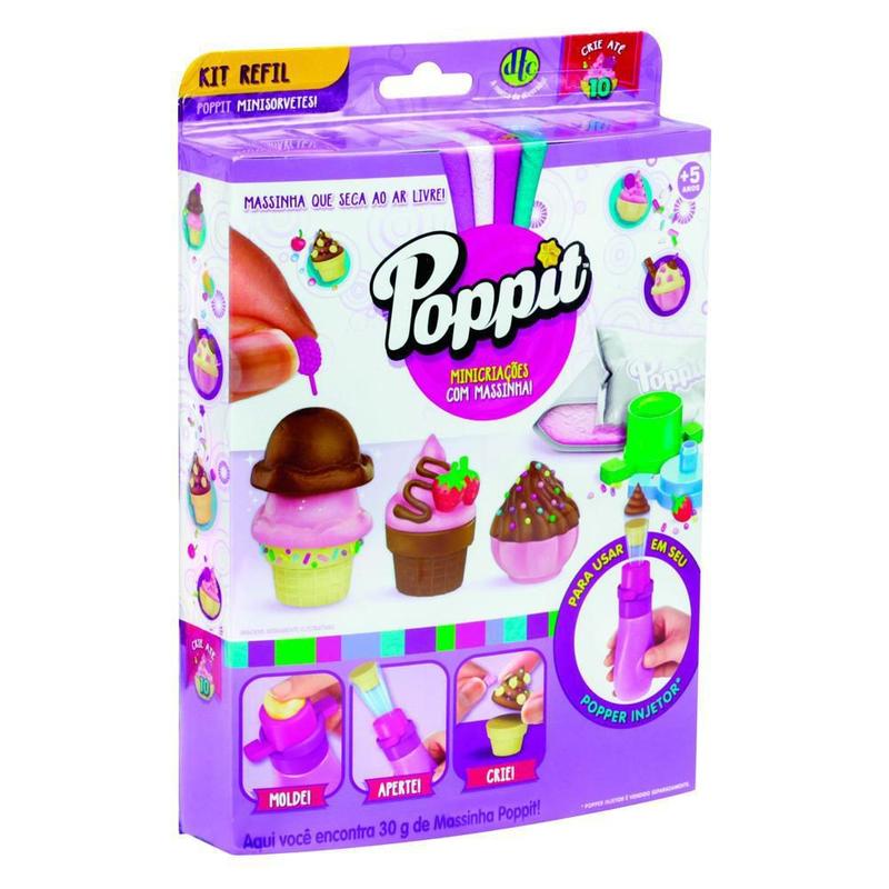 Massinha Poppit Kit Refil Dtc - DTC Brinquedos - Massinha - Magazine Luiza