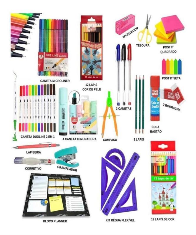 Material Completo Volta As Aulas Papelaria Ensino Médio - Gab ...