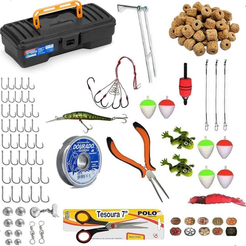 Material De Pesca Com Maleta Linha, Iscas Anzol e Acessórios - FS ...