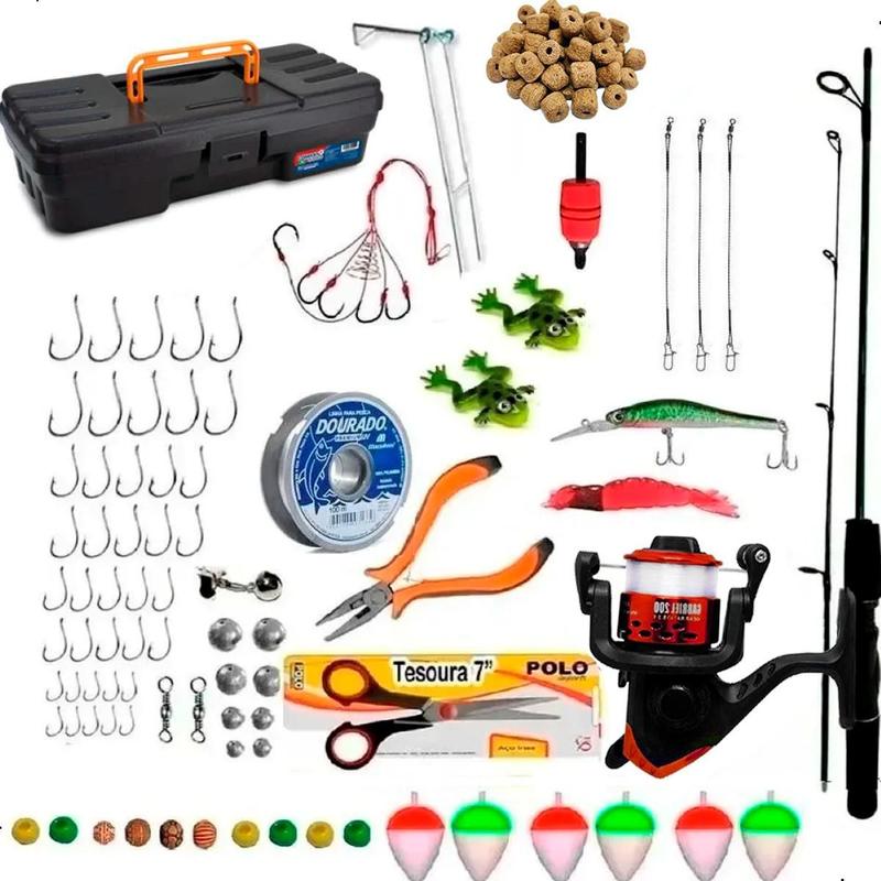 Material De Pesca Completo Vara Molinete Maleta Linha Barato - FS ...
