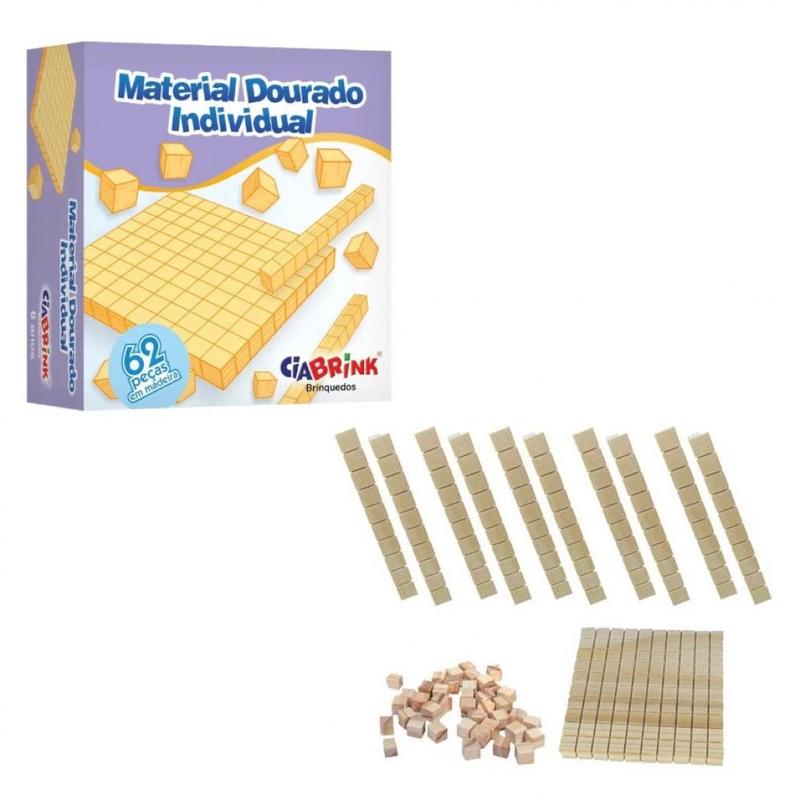 Material Dourado Individual 62 Pecas em Madeira Ciabrink - Material ...