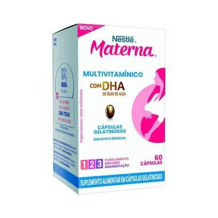 Materna Multivitamínico Suplemento Alimentar Nestlé DHA C/ 60 Cápsulas ...