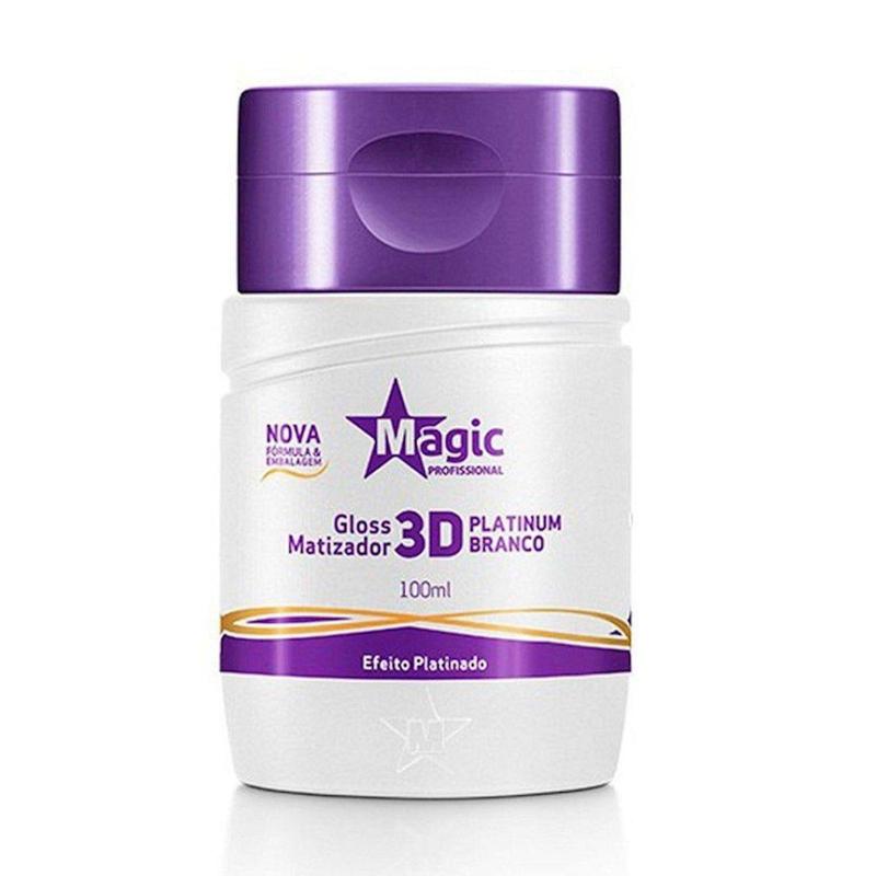 Matizador Magic Color Gloss 3D Platinum Branco Efeito Platinado 100ml ...