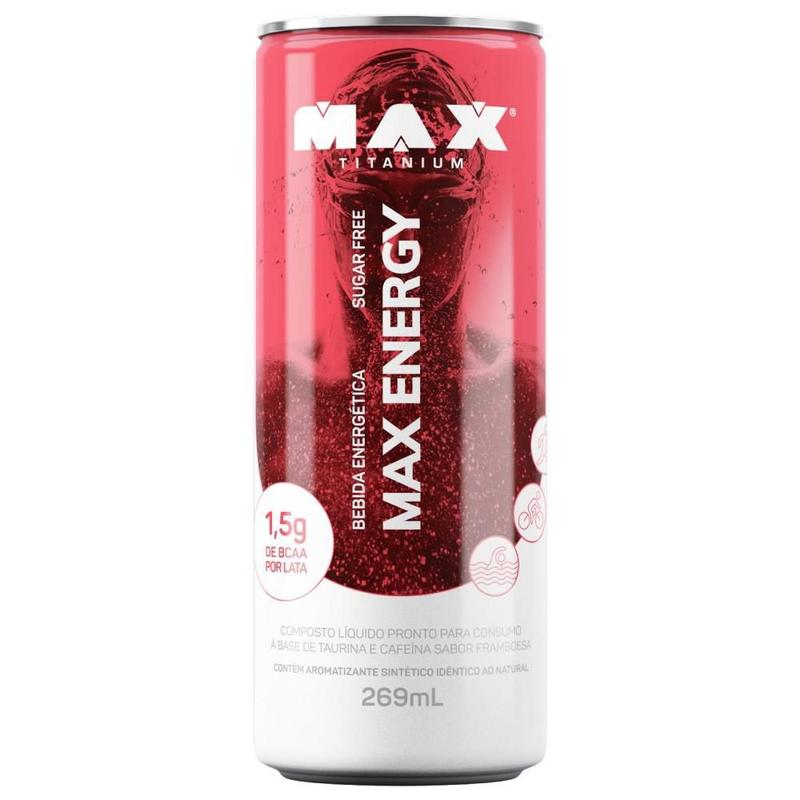 Max Energy 269Ml (6 Latas) Framboesa Max Titanium - Bebida Energética ...