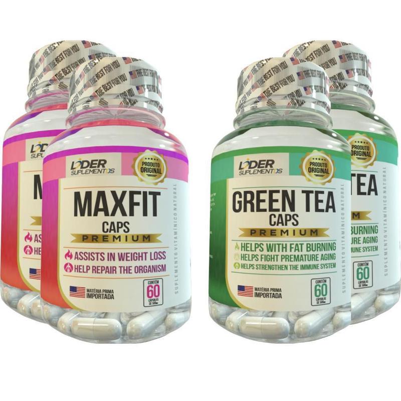 Maxfit 60 Caps + Green 60 Caps 500Mg - 4 Potes - Lider Vendas - Café ...