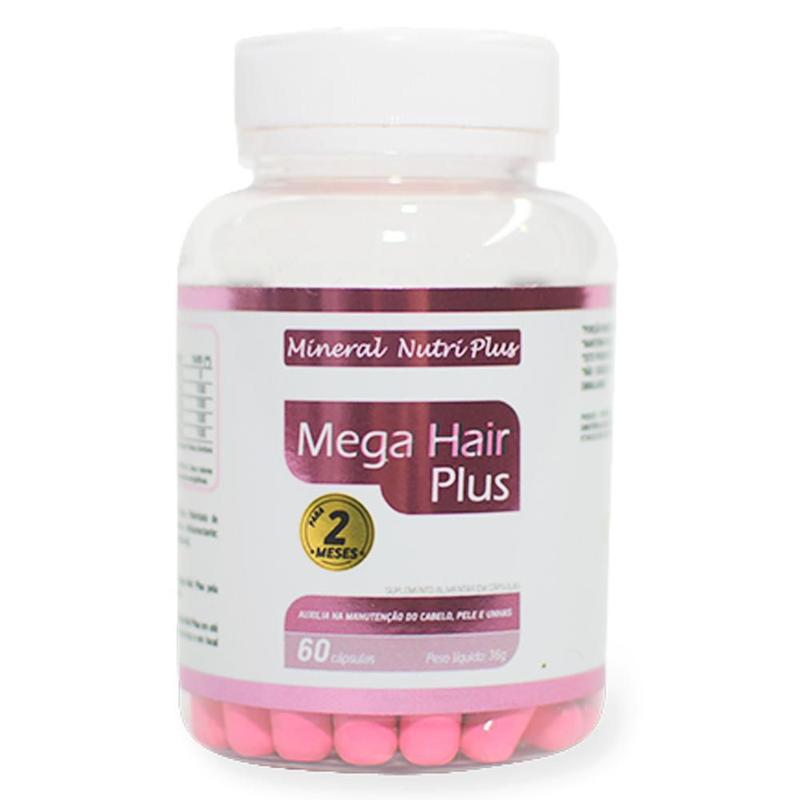 Mega Hair Plus Vit B3 Zinco Vit A Biotina - Mineral Nutri Plus ...