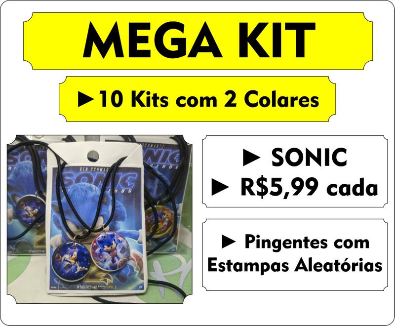 MEGA KIT - Pack com 10 Kits com 2 Colares SONIC - (5,99 cada) Ótimo ...