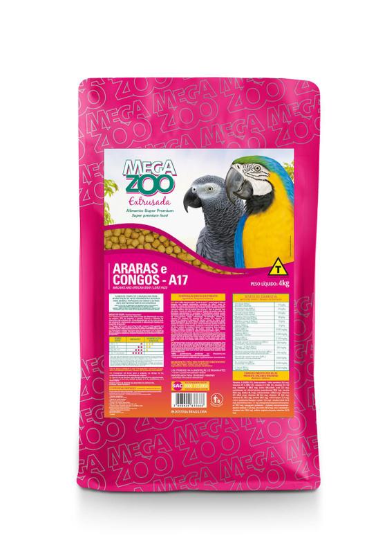 MEGAZOO - Extrusada Arara e Congo A17 - 4kg - Outros Pets - Magazine Luiza