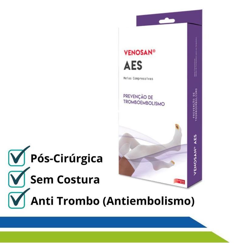 Meia 3/4 Anti Trombo Elástica Panturrilha 18mmhg AES- PAR- Venosan ...