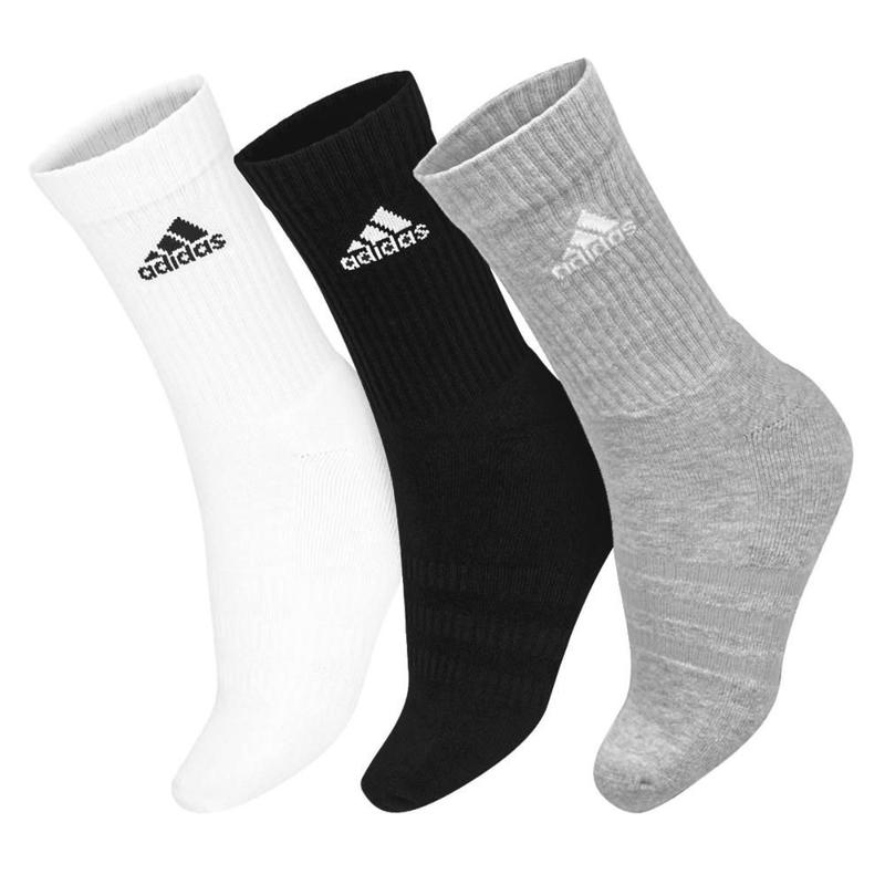 Meia Adidas SPW CRW 41 ao 43 - Pack com 3 Pares Branco Cinza e Preto ...