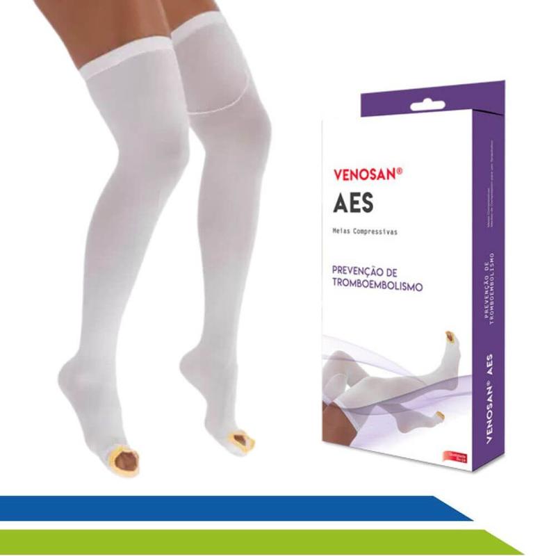 Meia Anti Trombo Elástica 7/8 Meia Coxa 18mmhg AES- PAR- Venosan ...