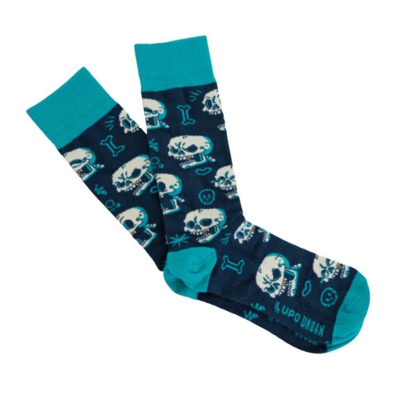 Meia Lupo Urban Caveiras Azuis Estampadas Cano Médio - Meia - Magazine ...