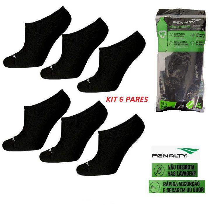 Meia Masculina Cano Baixo Academia Invisível Kit 6 Penalty - Meia ...
