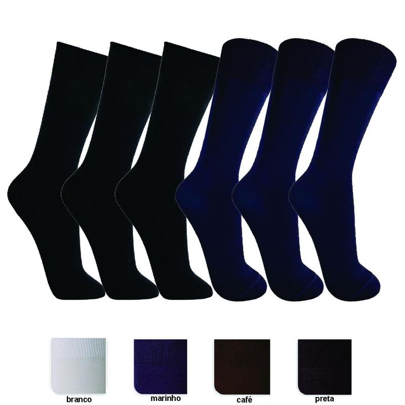 Meia Modal Adulto Refinata Lupo 37 a 44 - Kit 6 Pares - Meia - Magazine ...