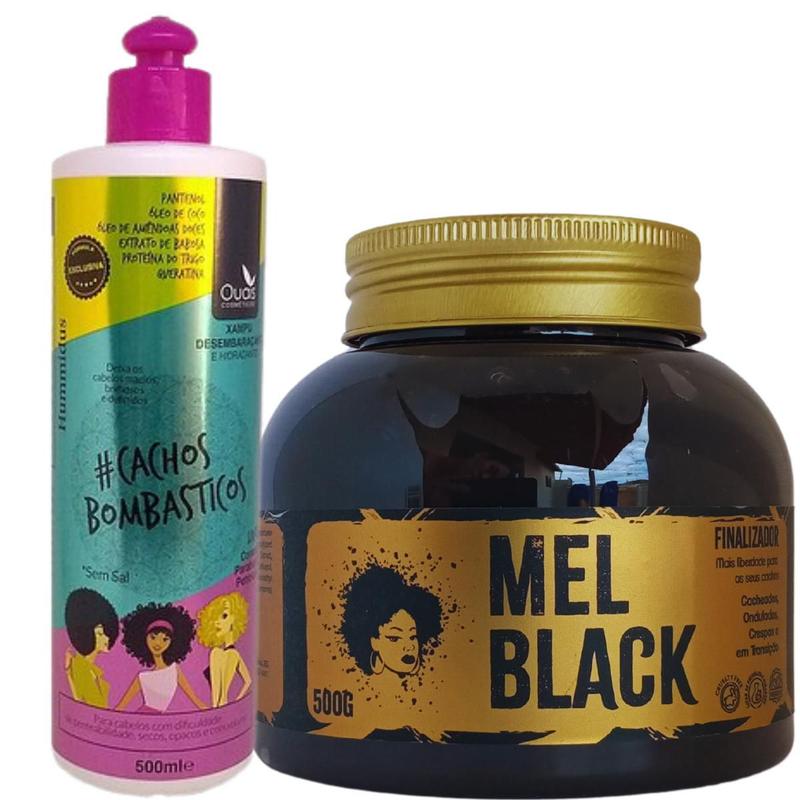 Mel Cola Finalizador 500g+ Shampoo Cachos Bombásticos 500ml - Mel Black ...